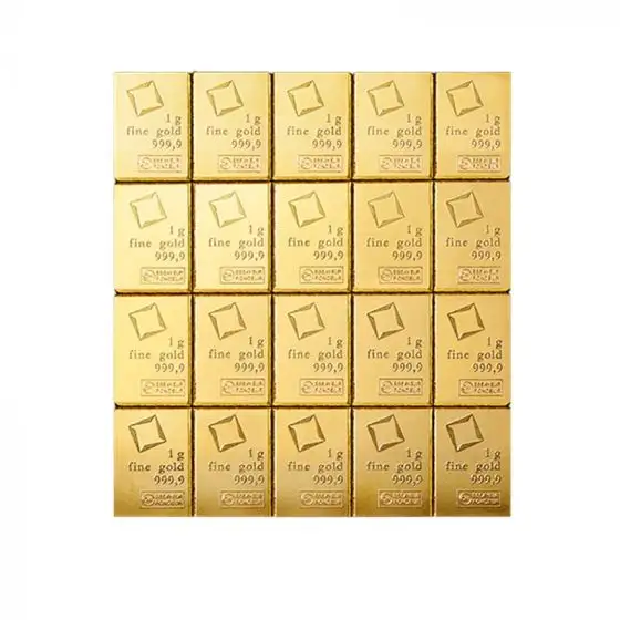 20 x 1 g Valcambi Gold CombiBar – In Assay - Dave And Co Metals