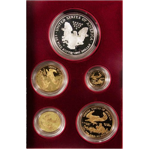 1995-W Proof American Eagle 10th Anniversary 5-Coin Set (Box + CoA ...