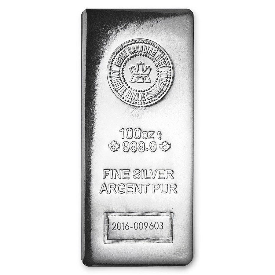 100 oz Silver Bar - Royal Canadian Mint - Dave And Co Metals